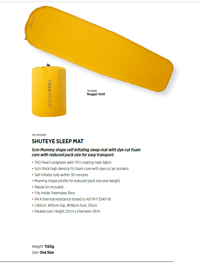 ΥΠΟΣΤΡΩΜΑ SHUTEYE SLEEP MAT - PoloCenter